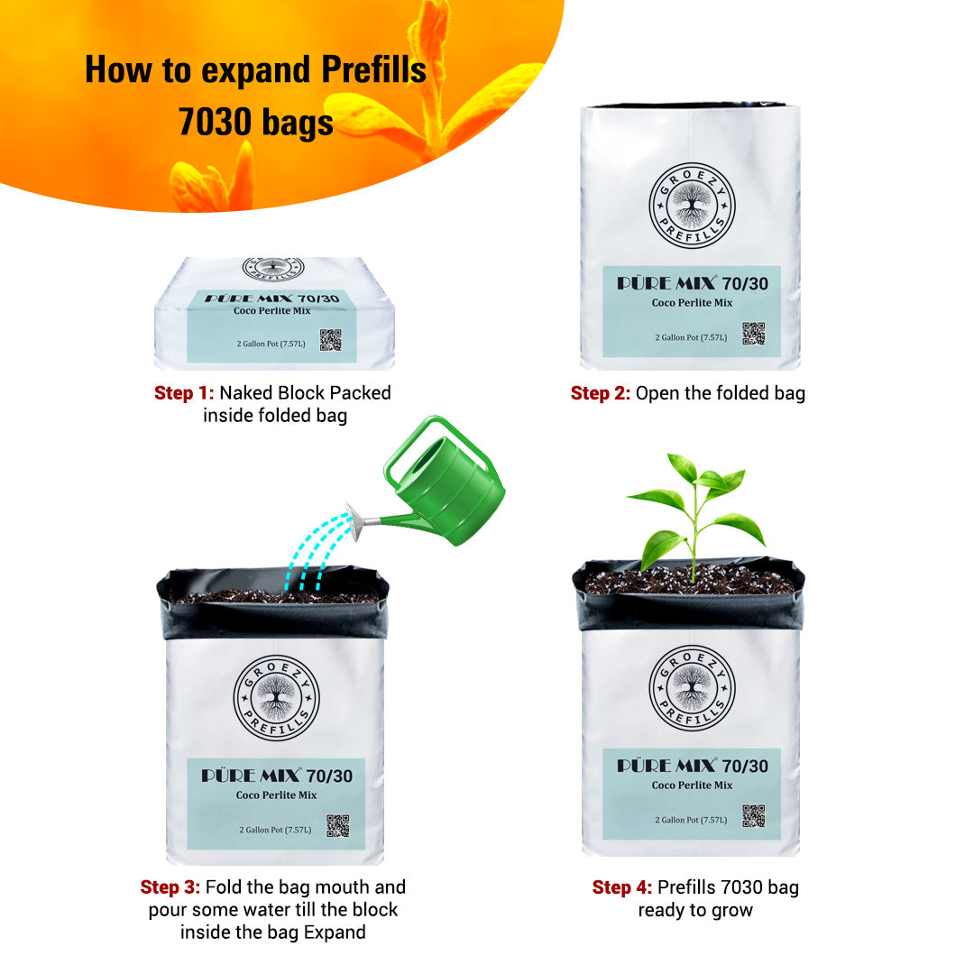 GroEzy™ 2 Gallon Prefilled 70/30 Coco Perlite Grow Bag – The Coco Depot