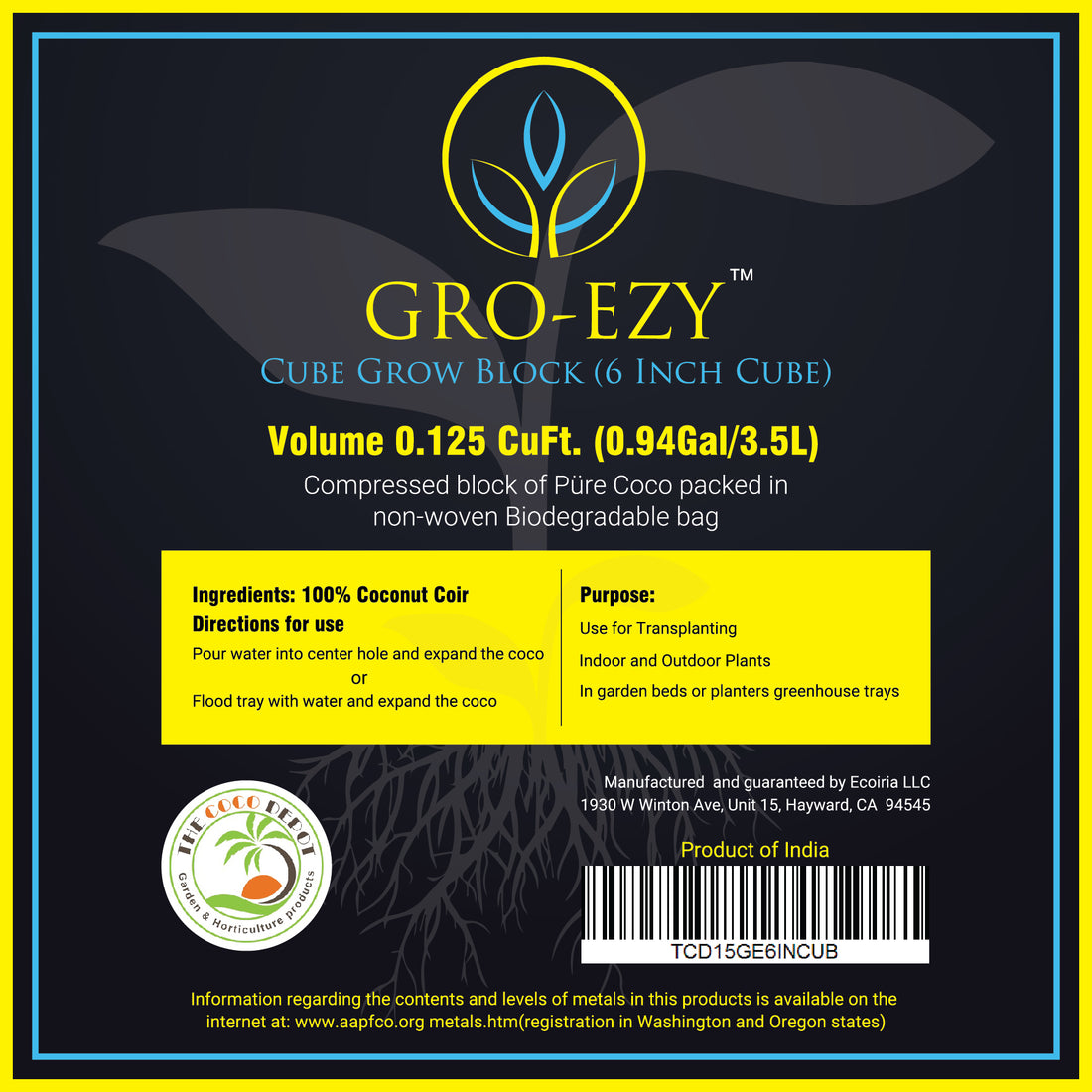 GroEzy™ - 6" Coco Grow Cubes – The Coco Depot